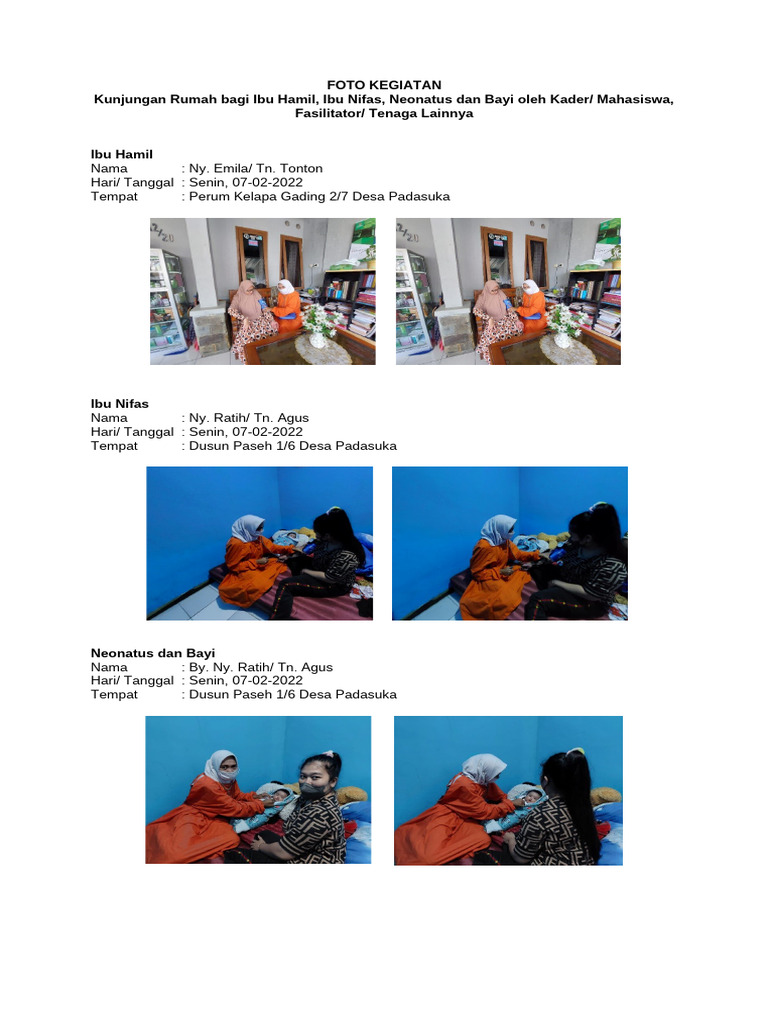 Kunjungan Rumah Bumil, Bufas | PDF | Kesehatan Holistik