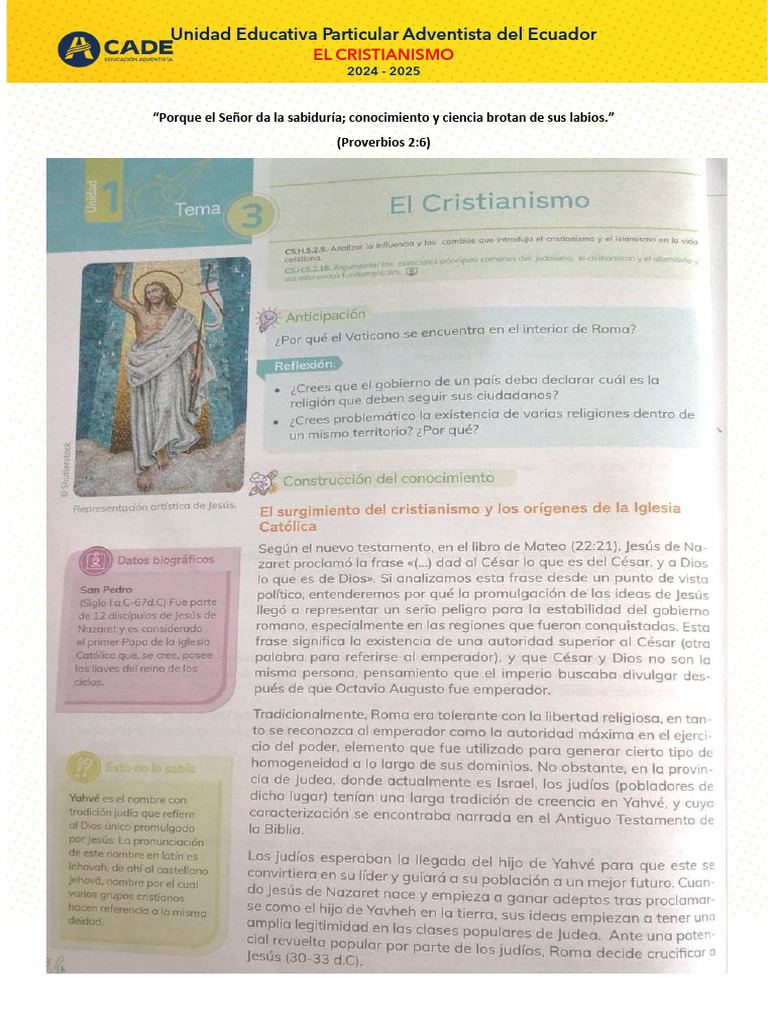 Historia 2DO EL CRISTIANISMO | PDF