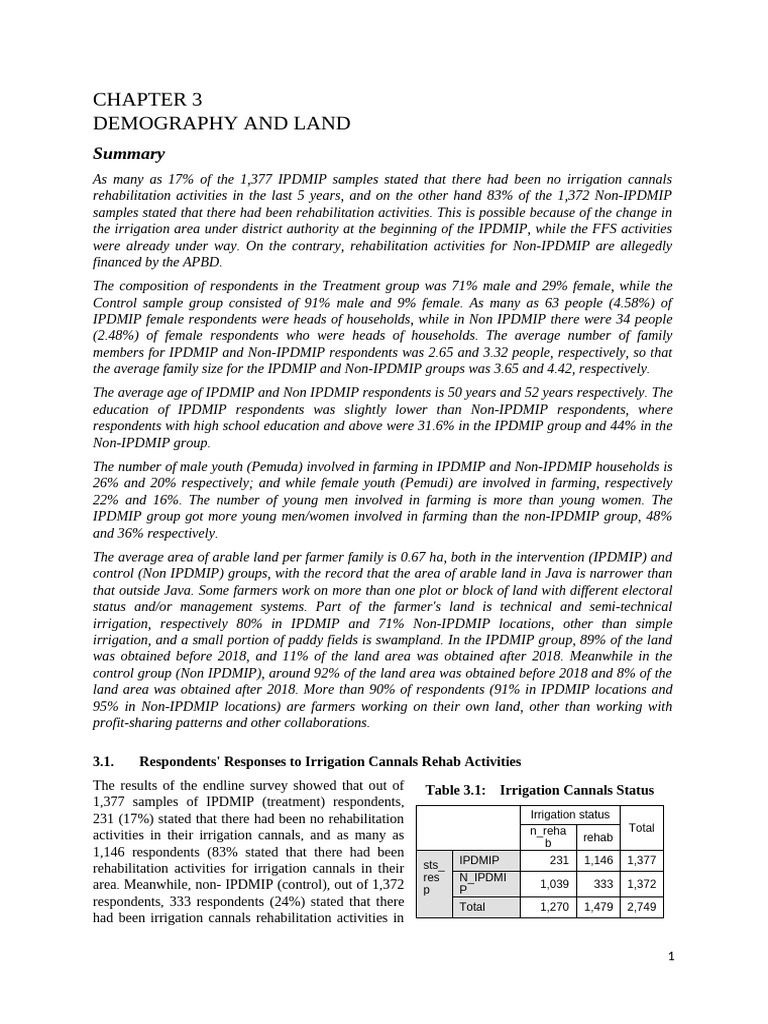BAB 3 Demography, Land Ownership, and Planting Pattern Upd - 1 | PDF ...