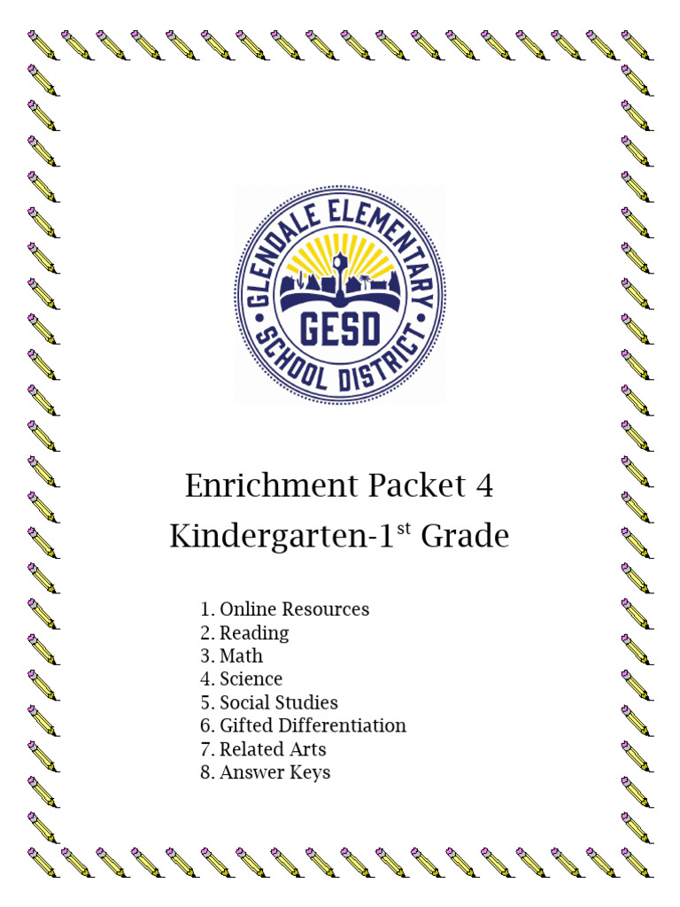 K-1 Enrichment Packets 4-6 | PDF | Phonics