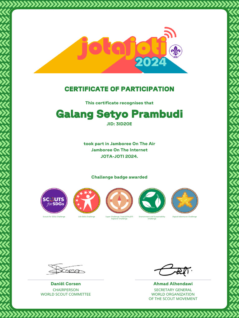 Jota Joti Certificate | PDF