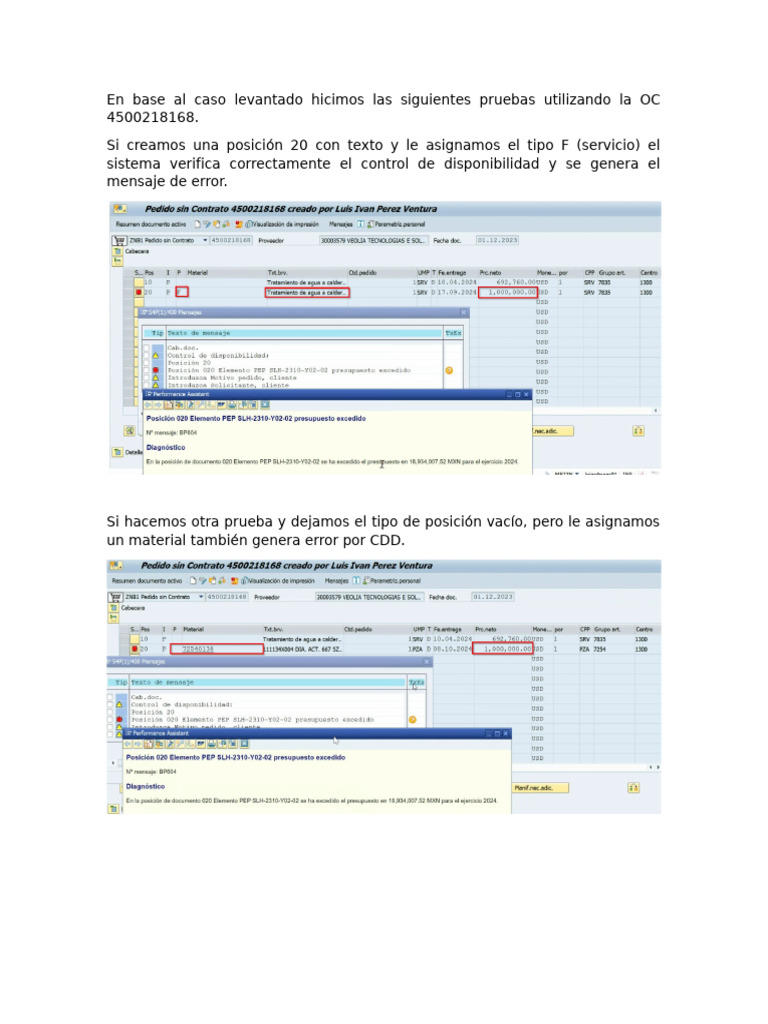 Piasa INC0055449 Analisis | PDF | Finanzas y dinero | Informática