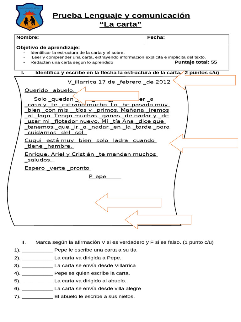 Prueba de La Carta | PDF