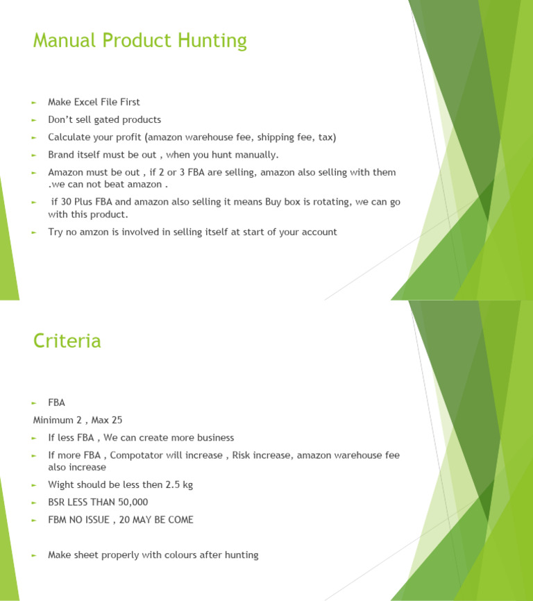 WINING Product Hunting Critria | PDF