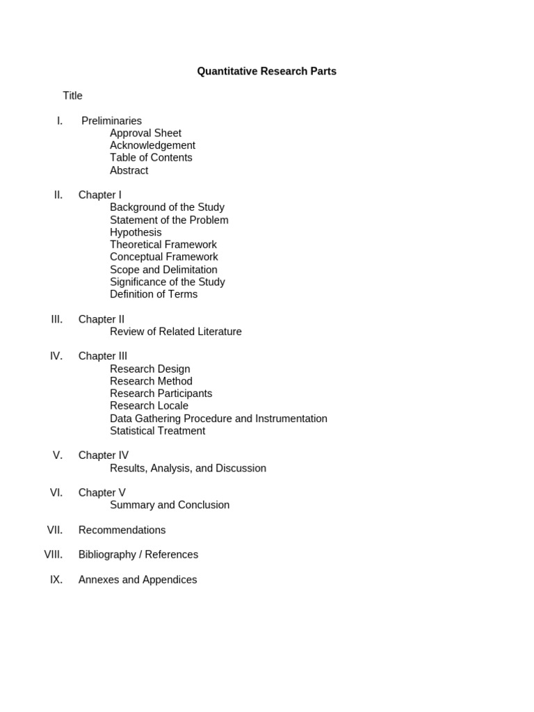 Quantitative Research Parts and Format | PDF | Computers