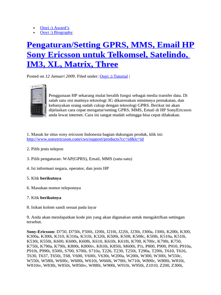 Setting GPRS Three 1 | PDF | Komputer