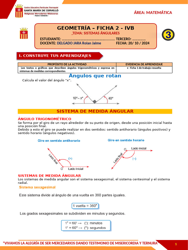 Ficha 2 - Sistemas Angulares | PDF | Ángulo | Geometría euclidiana