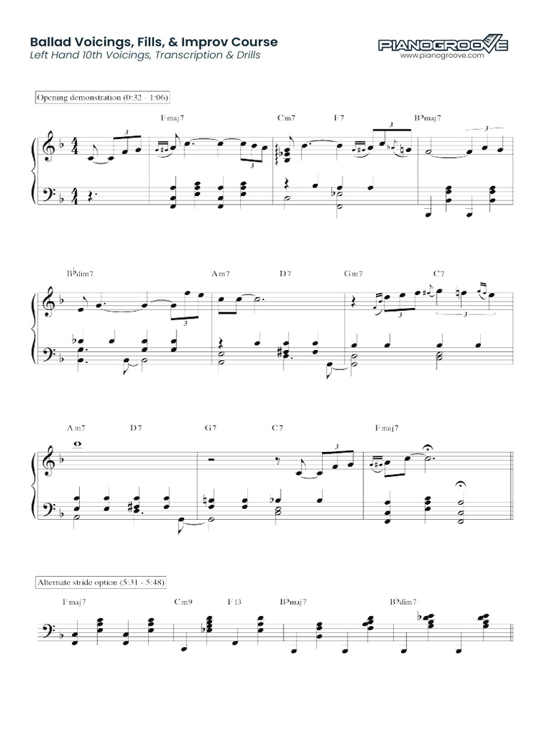 6 Left Hand 10th Voicings | PDF | Poetry