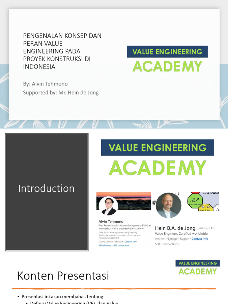 Pengenalan Konsep Dan Peran Value Engineering Pada Proyek Konstruksi Di ...