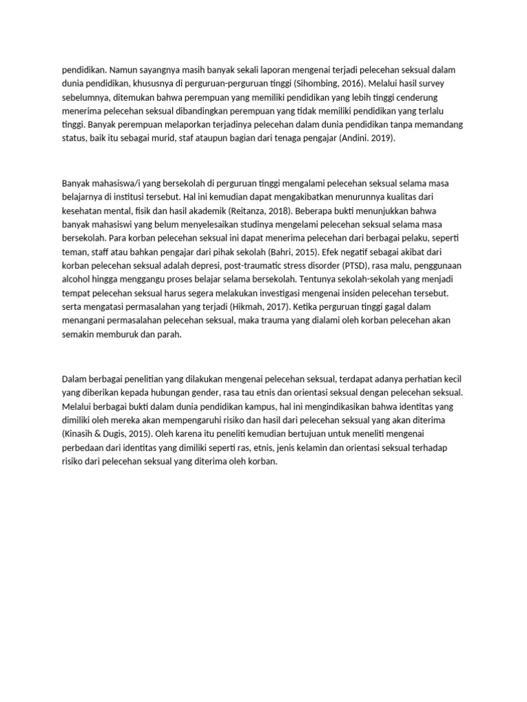 Pelecehan Seksual Pendidikan | PDF