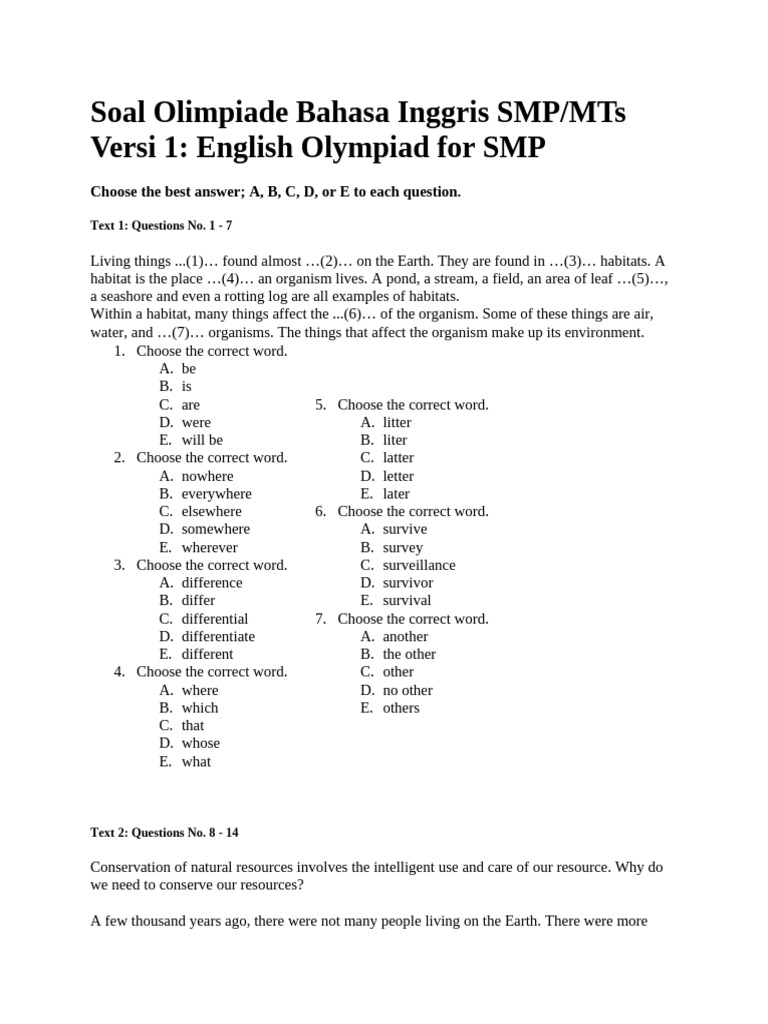 Soal Olimpiade Bahasa Inggris Smp Pdf Honey Bee Bees