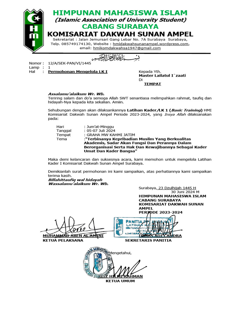 12A-Surat Permohonan MOT Master Izzathil | PDF