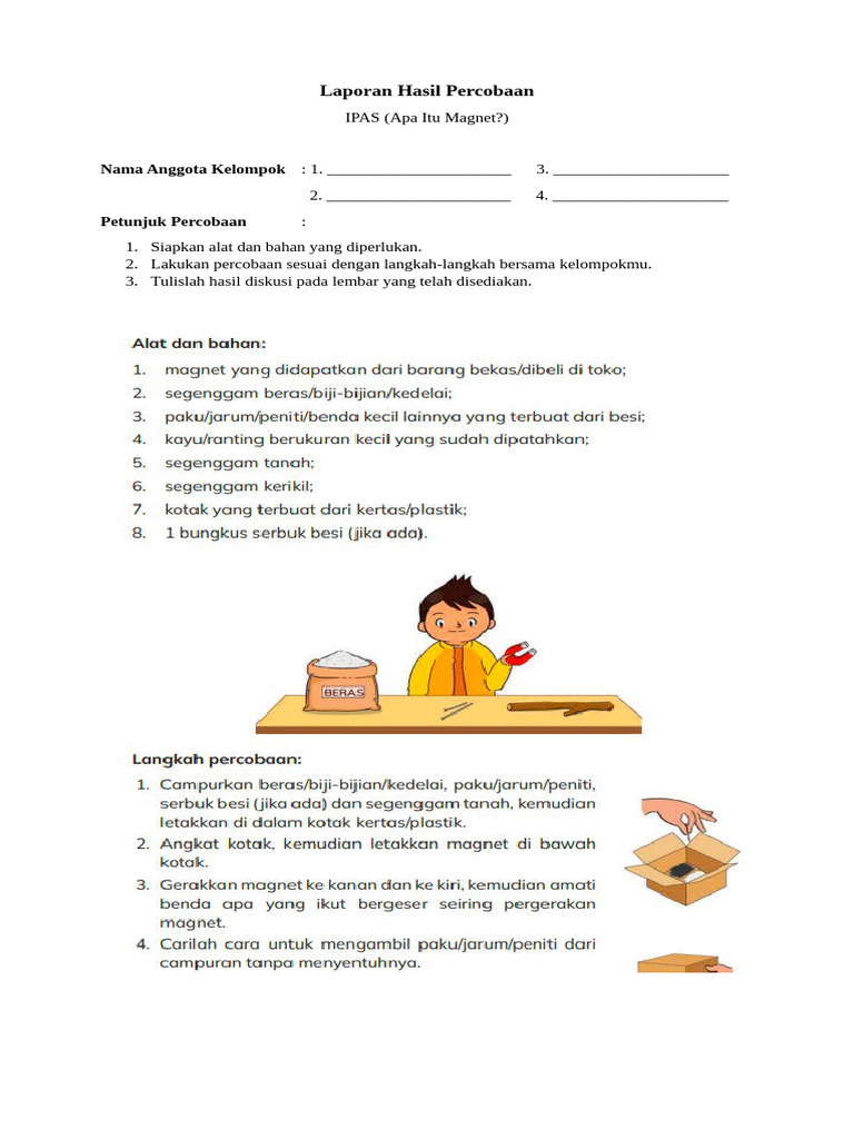 Eksperimen Sifat Magnet pada Benda | PDF | Karier & Perkembangan