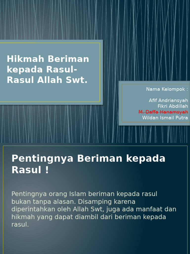 Hikmah Beriman Kepada Rasul-Rasul Allah SWT | PDF | Karier & Perkembangan
