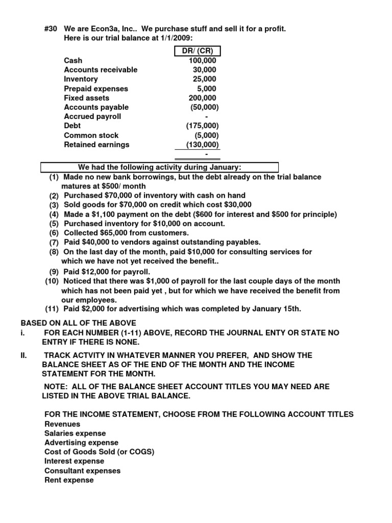 Econ 3a Midterm 1 Worksheet | PDF | Debits And Credits | Expense
