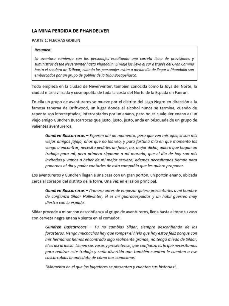 La Mina Perdida de Phandelver | PDF