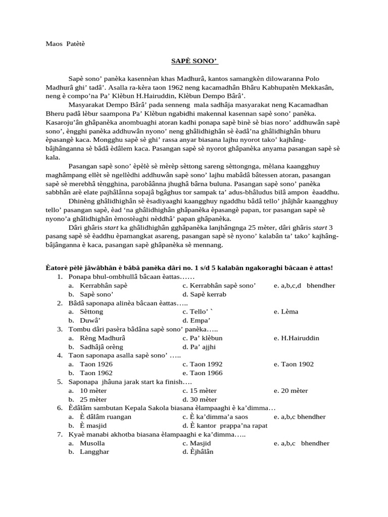 UAS Smter 1 B.DAERAH | PDF