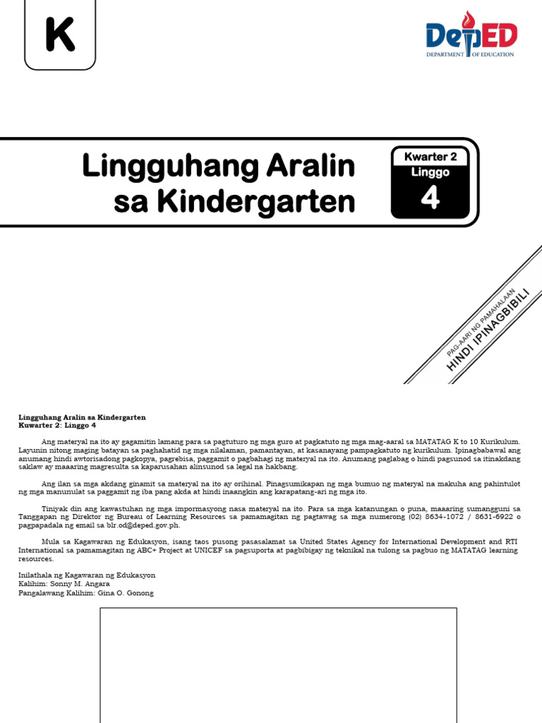 Kinder LE Q2 Week4 Ver2 | PDF