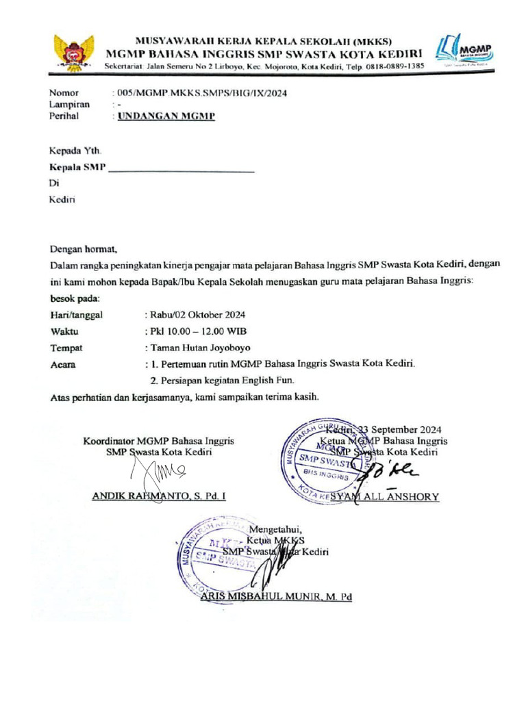 Undangan 2 Okt | PDF