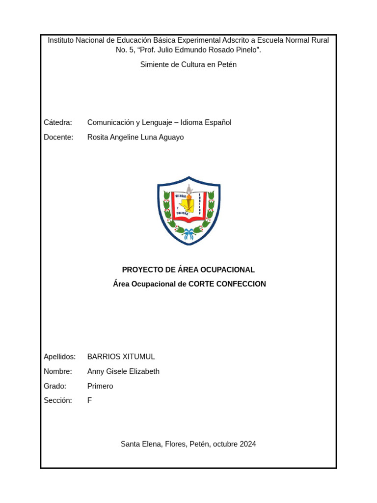 Caratula proyecto area | PDF