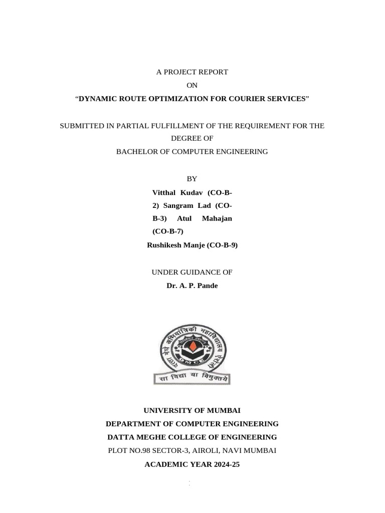 MAJOR FINAL REPORT ROUTE Optimization | PDF | Mathematical Optimization ... MAJOR FINAL REPORT ROUTE Optimization | PDF | Mathematical Optimization ...