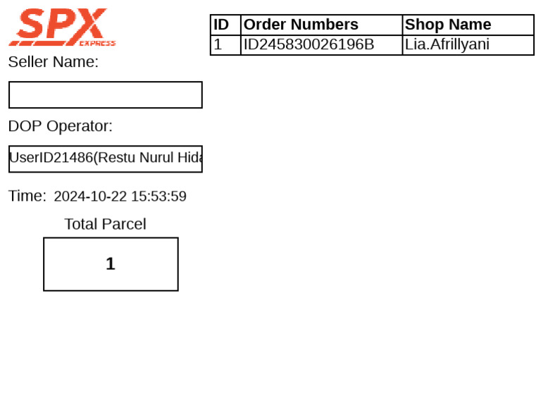 Drop Off Receipt | PDF