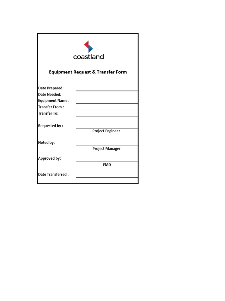 Equipment Request & Transfer Form | PDF | Law | Technology & Engineering