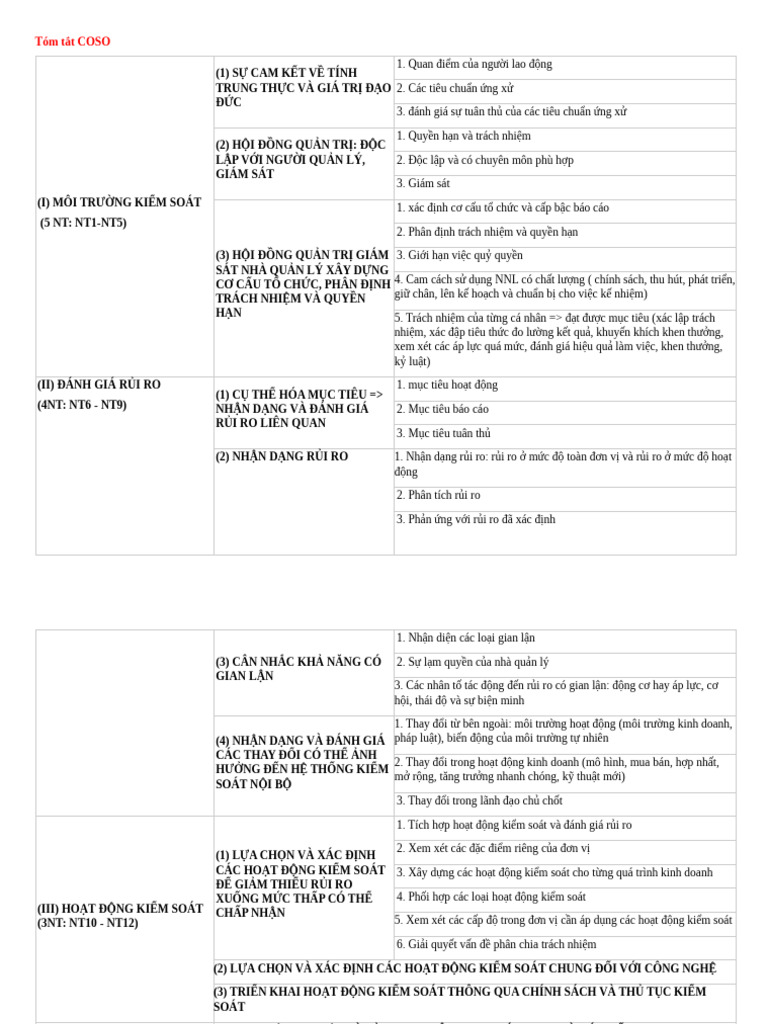 Tổng Hợp Trắc Nghiệm KSNB | PDF