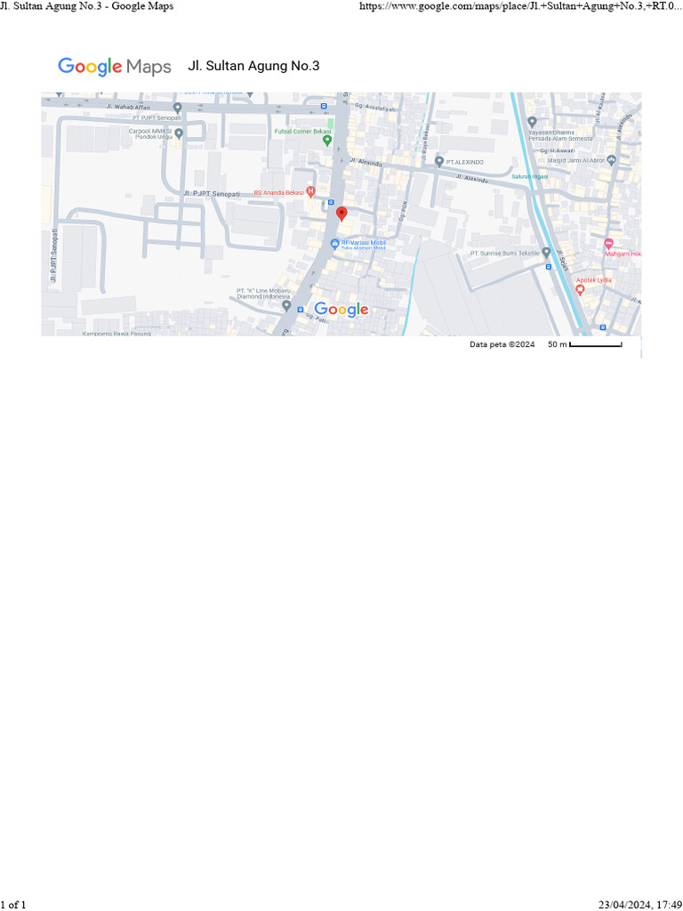 Jl. Sultan Agung No.3 - Google Maps | PDF
