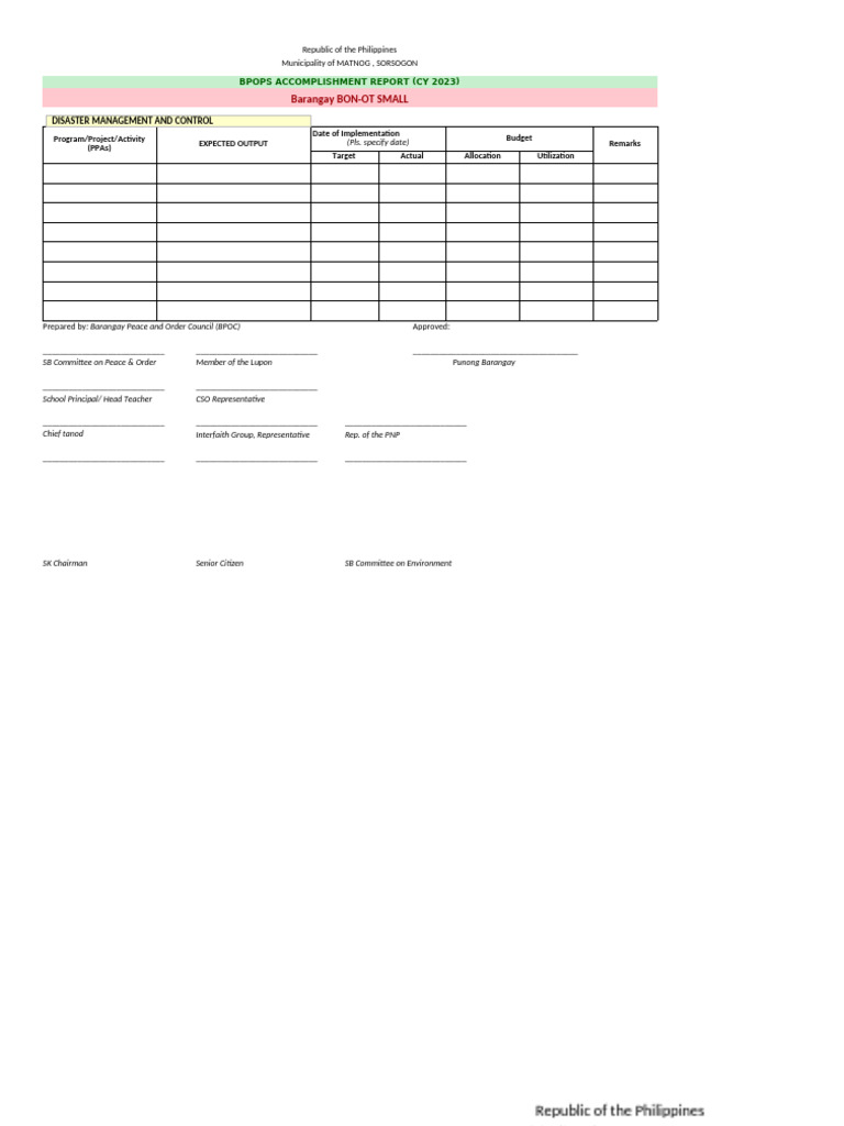 Accomplishment Report Forms | PDF