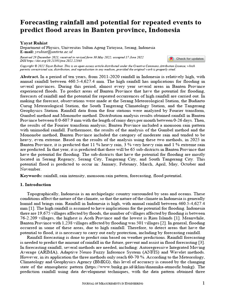 Forecasting Rainfall and Potential For Repeated Events To | PDF | Rain | Forecasting