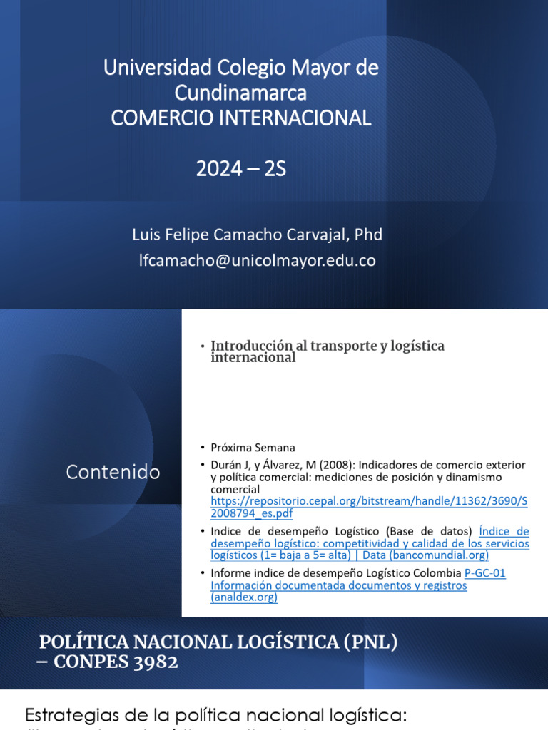 10 - Plan Nacional de Logistica | PDF