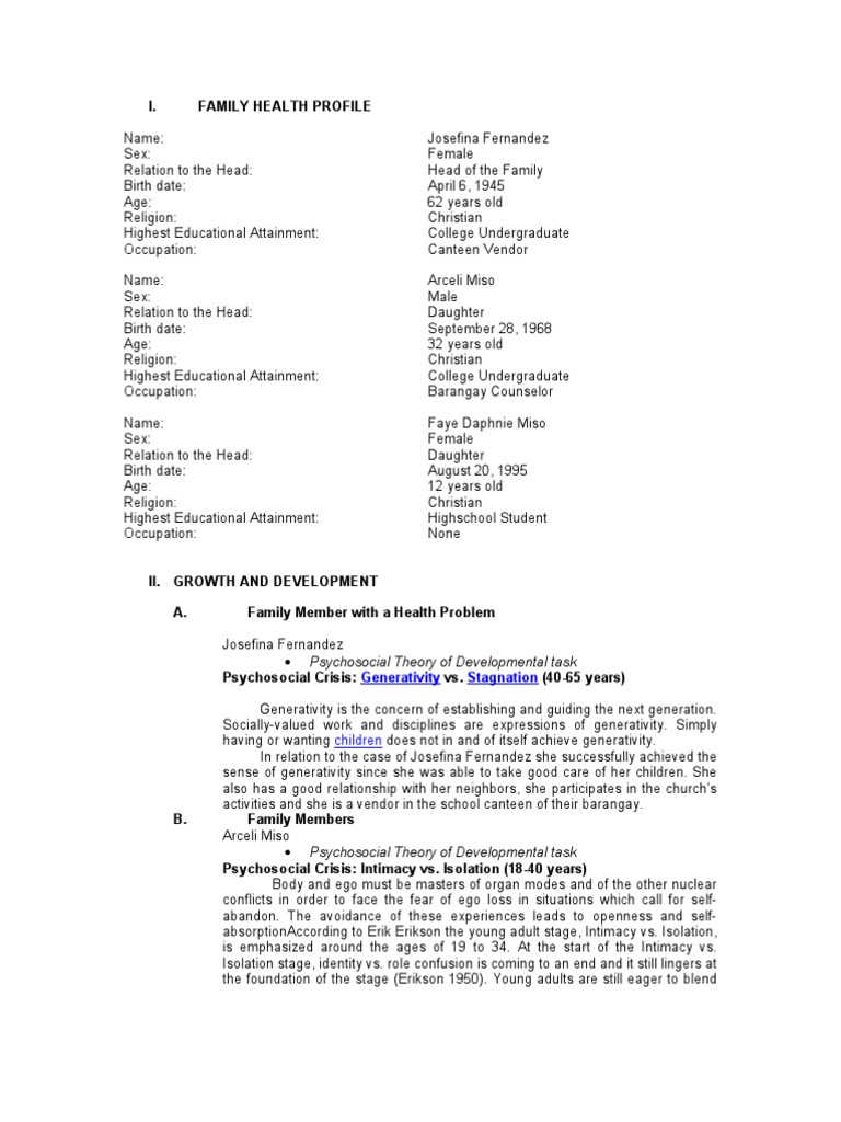 Family Case Study | PDF | Family | Sanitation