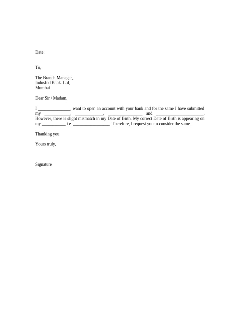 Dob Mismatch Declaration | PDF