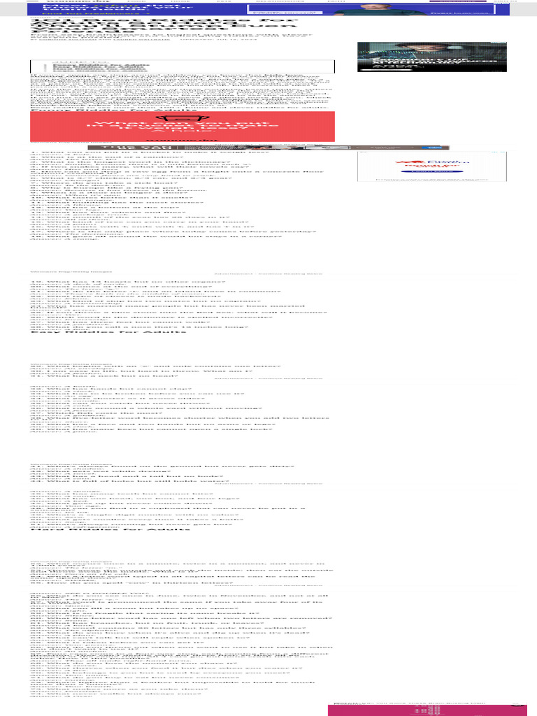 101 Tricky Riddles For Adults With The Most Clever Answers | PDF | Jokes