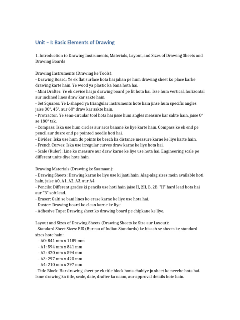 Basic Elements of Drawing Hinglish | PDF | Triangle | Shape