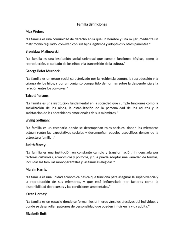 Definiciones de Familia y Tipologia Propia | PDF | Familia | Sociedad