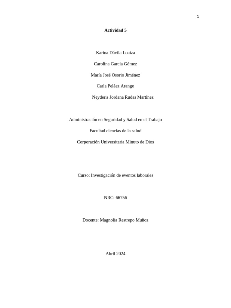 Actividad 5 investigacion de eventos laborales (1) | PDF