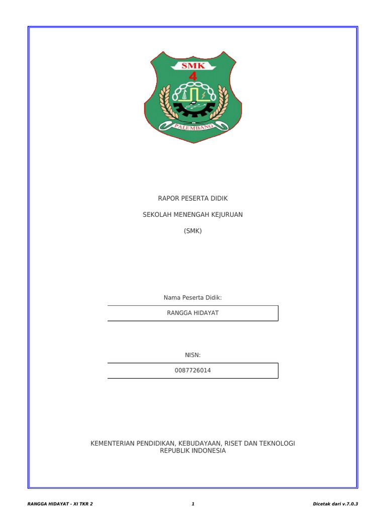 Rangga Hidayat - Xi TKR 2-Identitas | PDF