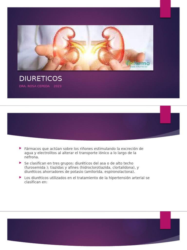 Diuréticos: Clasificación y Uso Seguro | PDF | Especialidades Medicas ...