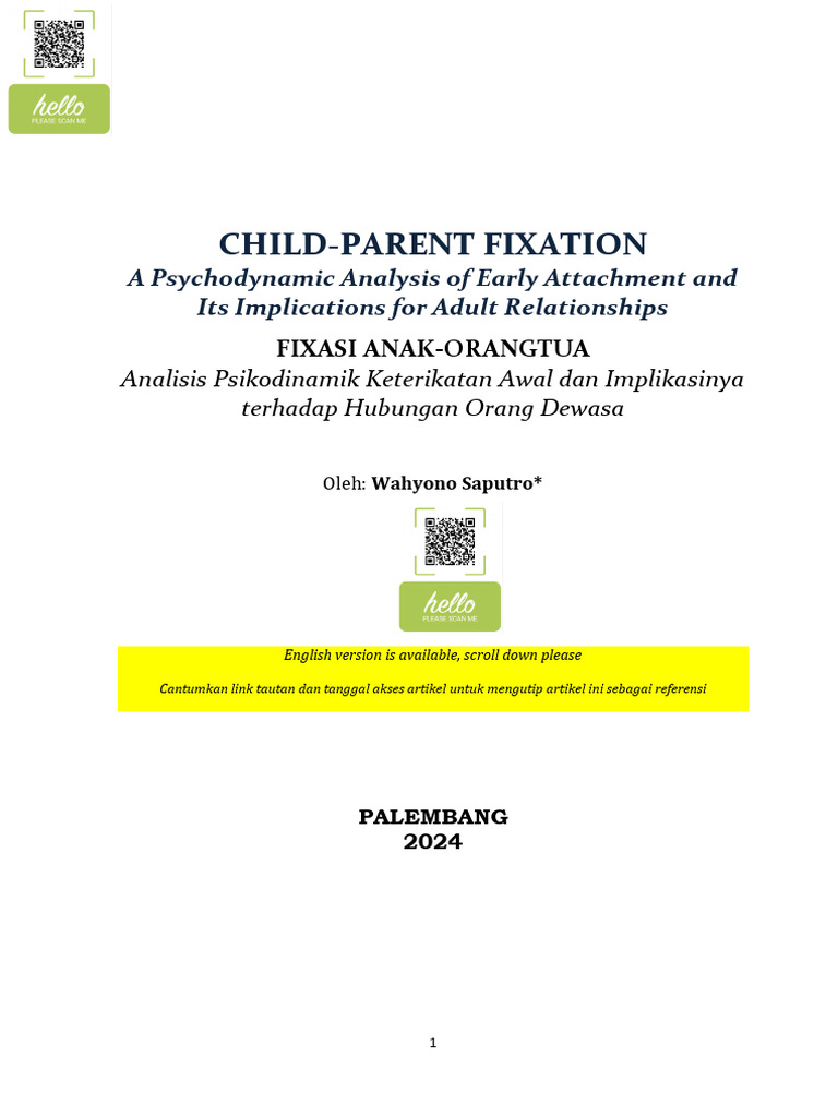 Child Parent Fixation | PDF