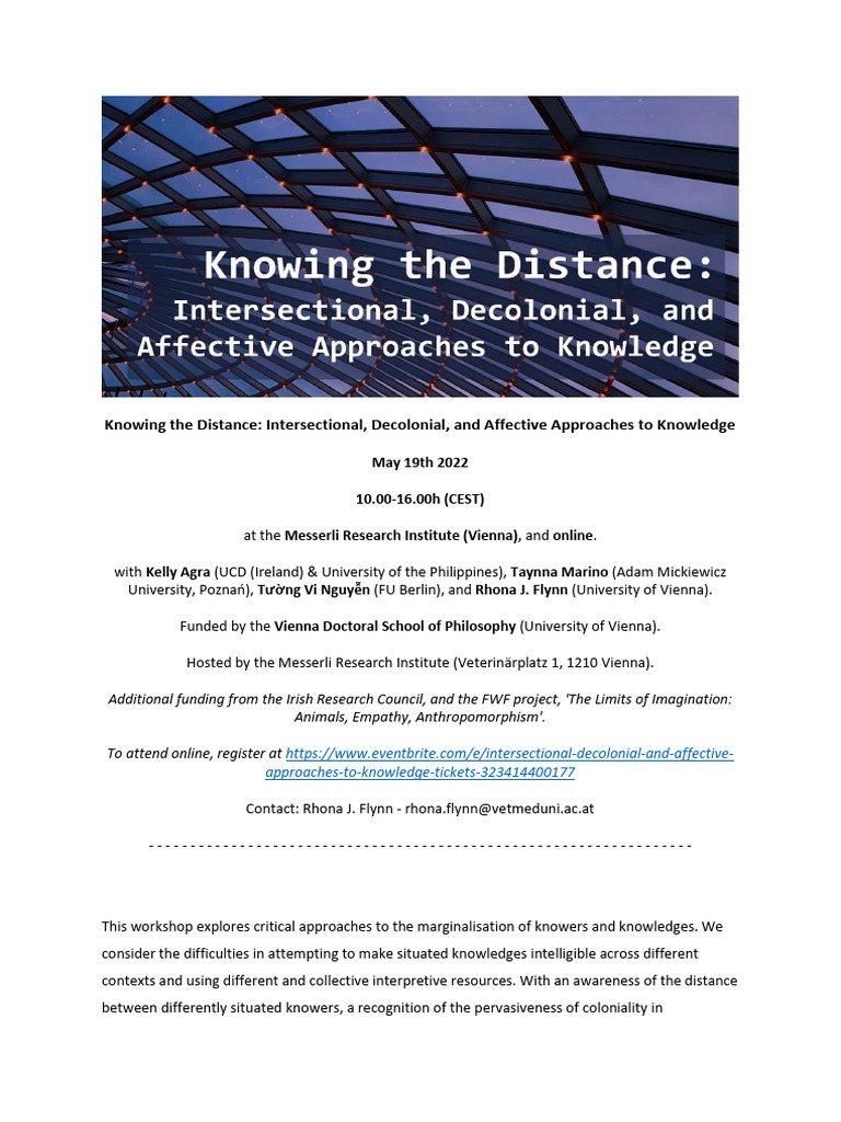Knowing The Distance Intersectional Deco | PDF | Knowledge | Epistemology