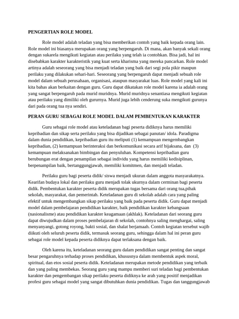 Pengertian Role Model | PDF