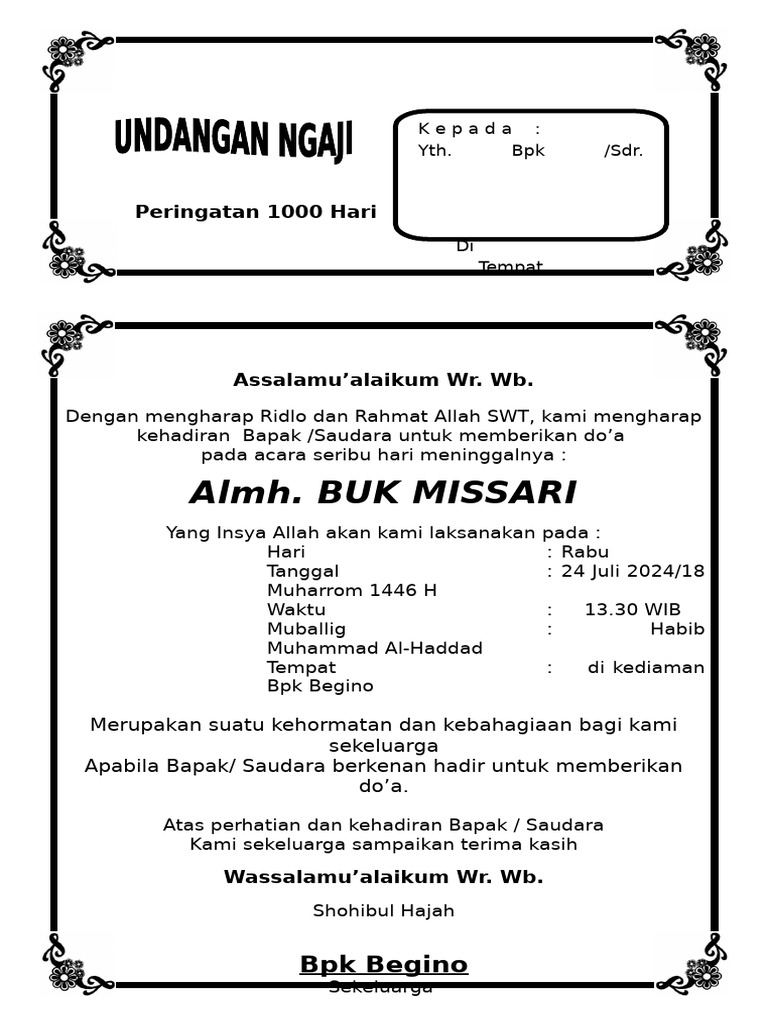 Undangan Ngaji | PDF