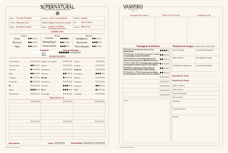 Ficha Timothy SPN | PDF