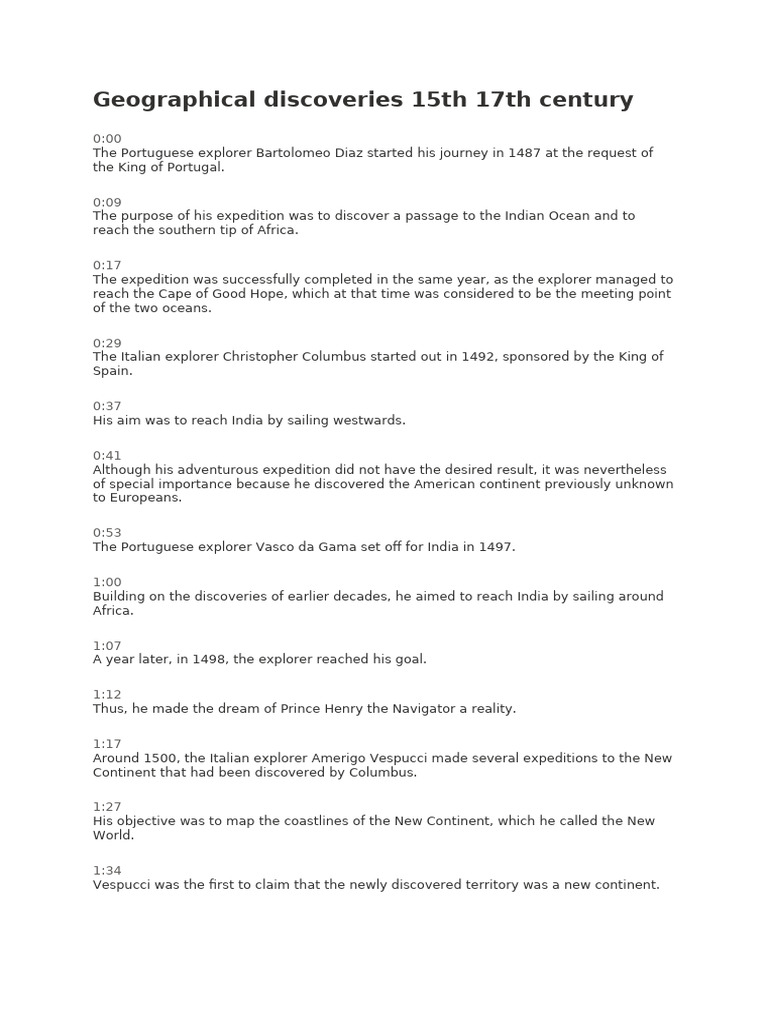 Geographical Discoveries 15th 17th century-en-US | PDF | New World ...