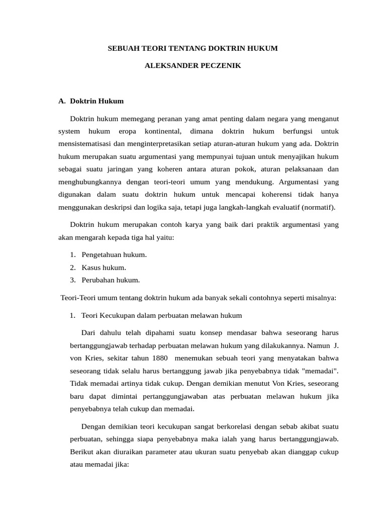 Teori dan Koherensi Doktrin Hukum | PDF