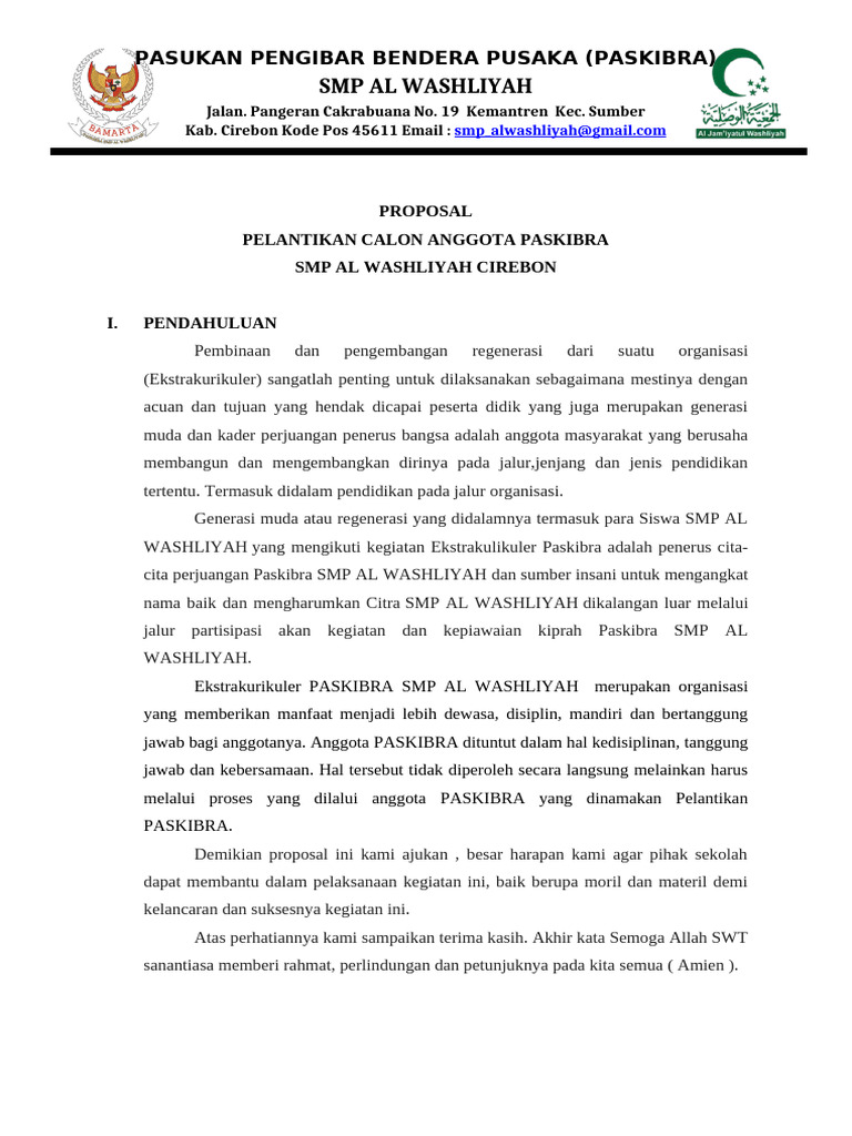 Proposal Pelantikan Paskibra 2024 | PDF