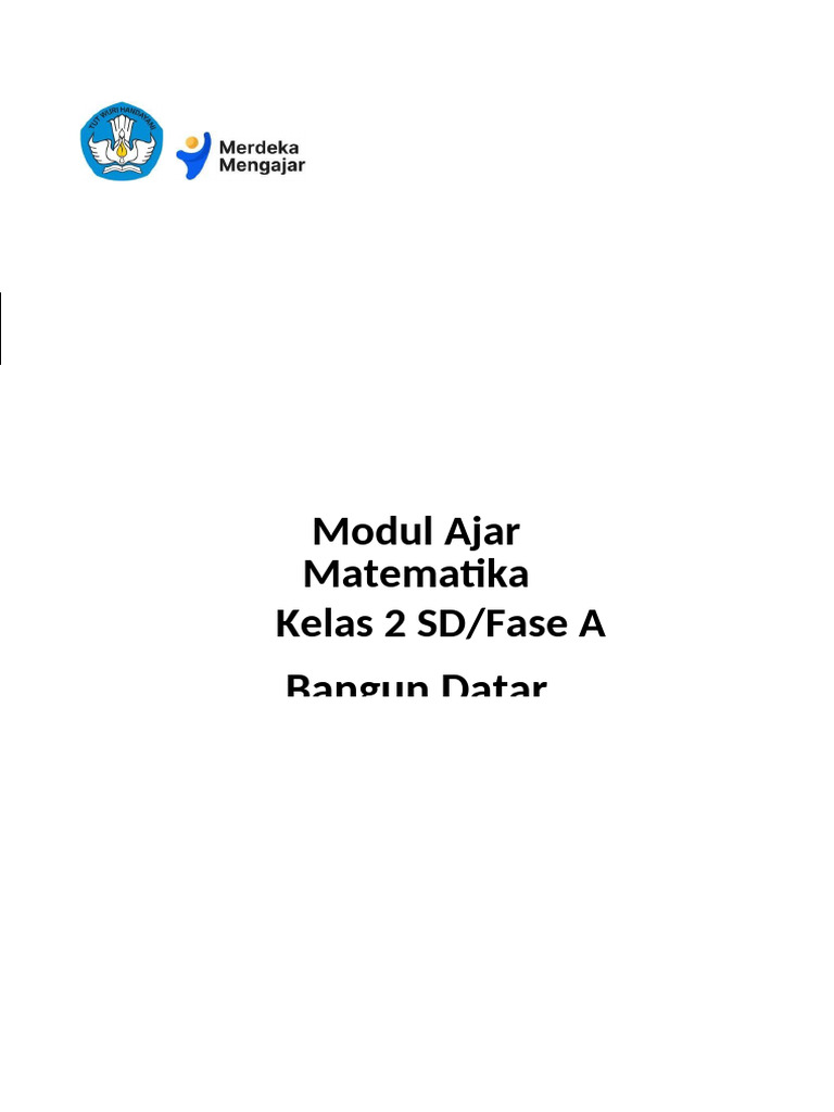 Modul Ajar Matematika - Modul Ajar - Mengenal Bangun Datar - Fase A | PDF | Karier ...