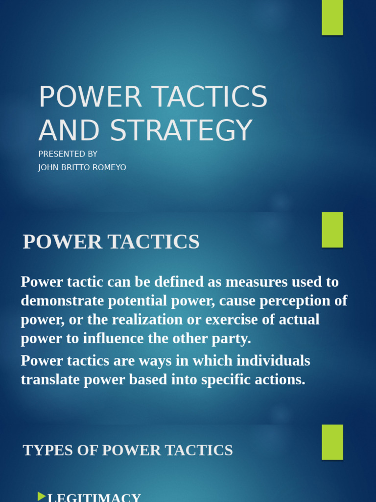 Power Tactics and Strategy John | PDF | Power (Social And Political ...